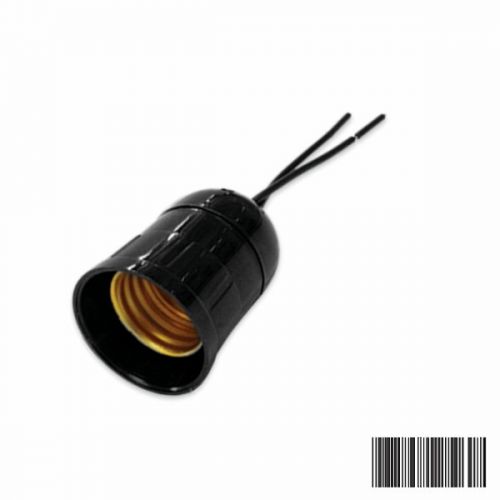 SOQUETE COM RABICHO PRETO 250V E-27 2A